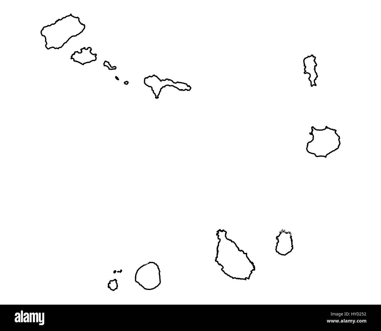 Map of Cape Verde Stock Photo - Alamy