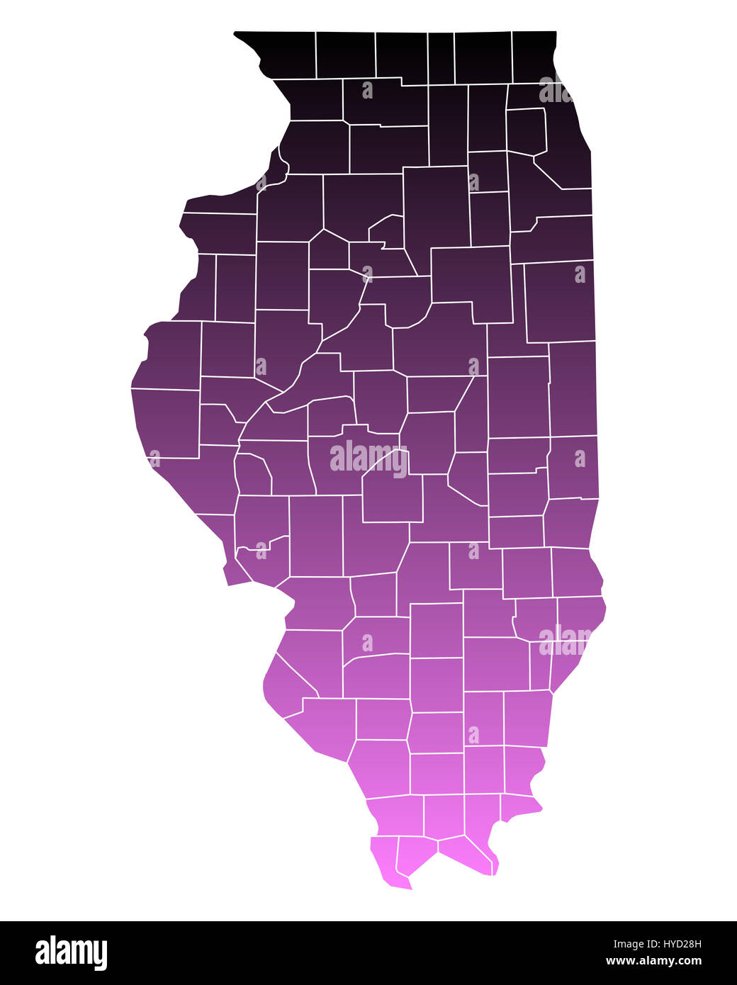 State of illinois map with counties Cut Out Stock Images & Pictures - Alamy