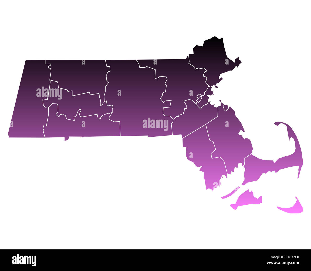 Map massachusetts counties Cut Out Stock Images & Pictures - Alamy