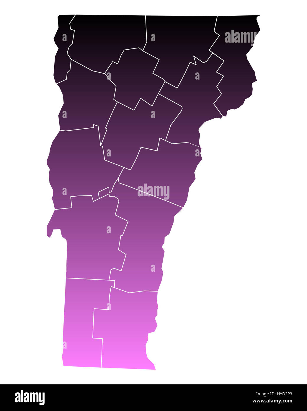 Vermont county map Cut Out Stock Images & Pictures - Alamy