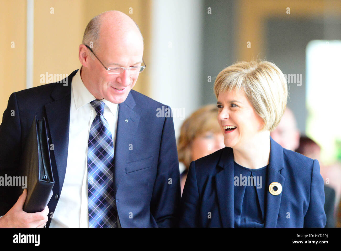 Past SNP leader John Swinney and likely future leader Nicola Sturgeon ...