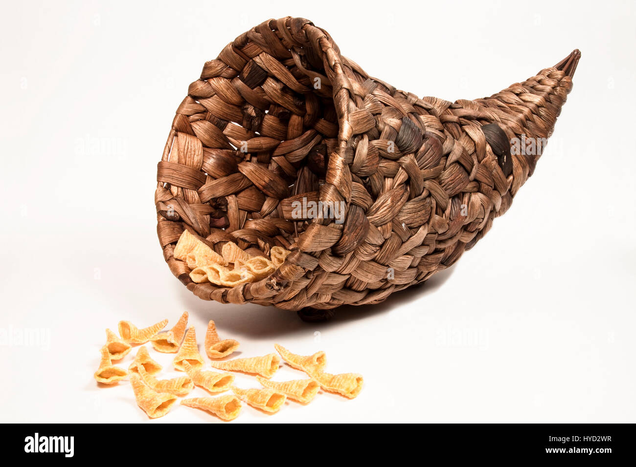 Cornucopia Basket with Mini Cornucopia Chips Stock Photo - Alamy