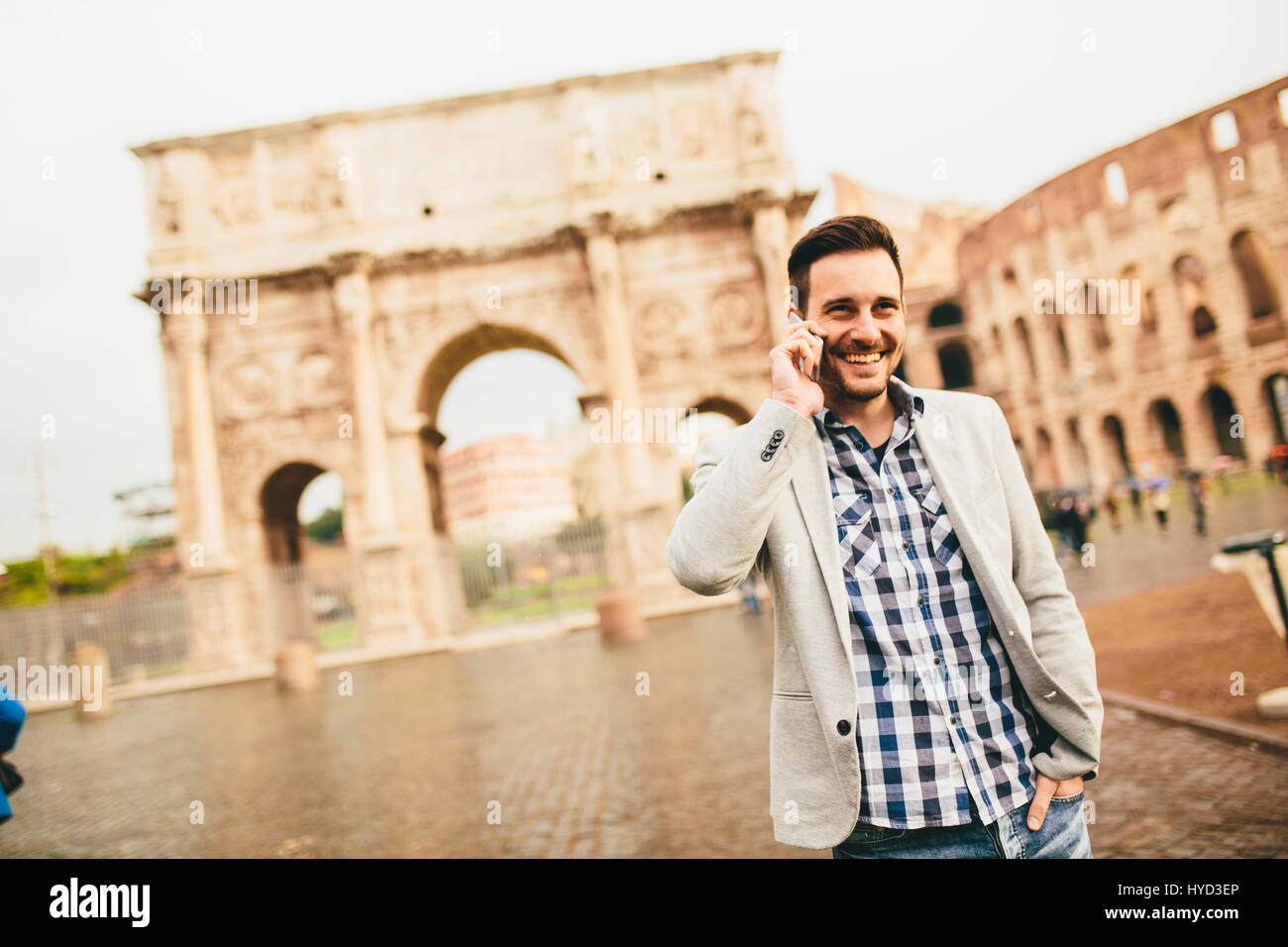 Talking cellphone rome hi-res stock photography and images - Alamy