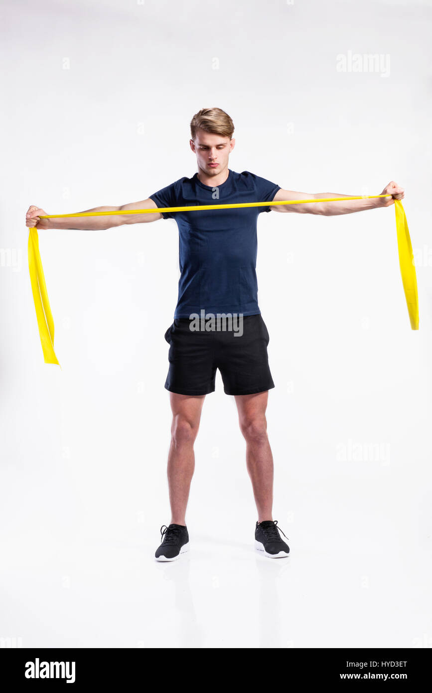 Man resistance bands hi-res stock photography and images - Alamy