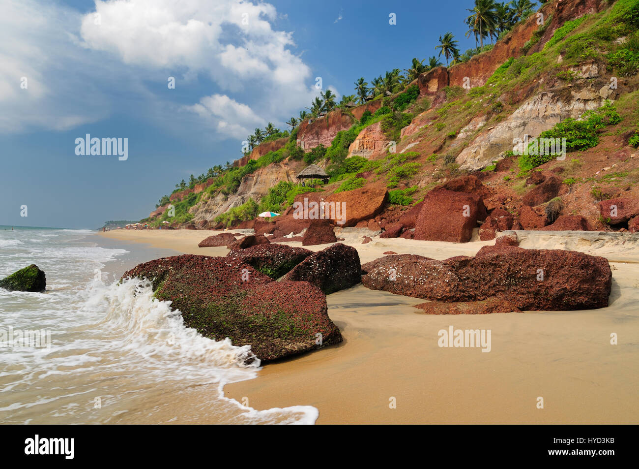 Exotic cliff beach in Varkala. Kerala. India Stock Photo - Alamy
