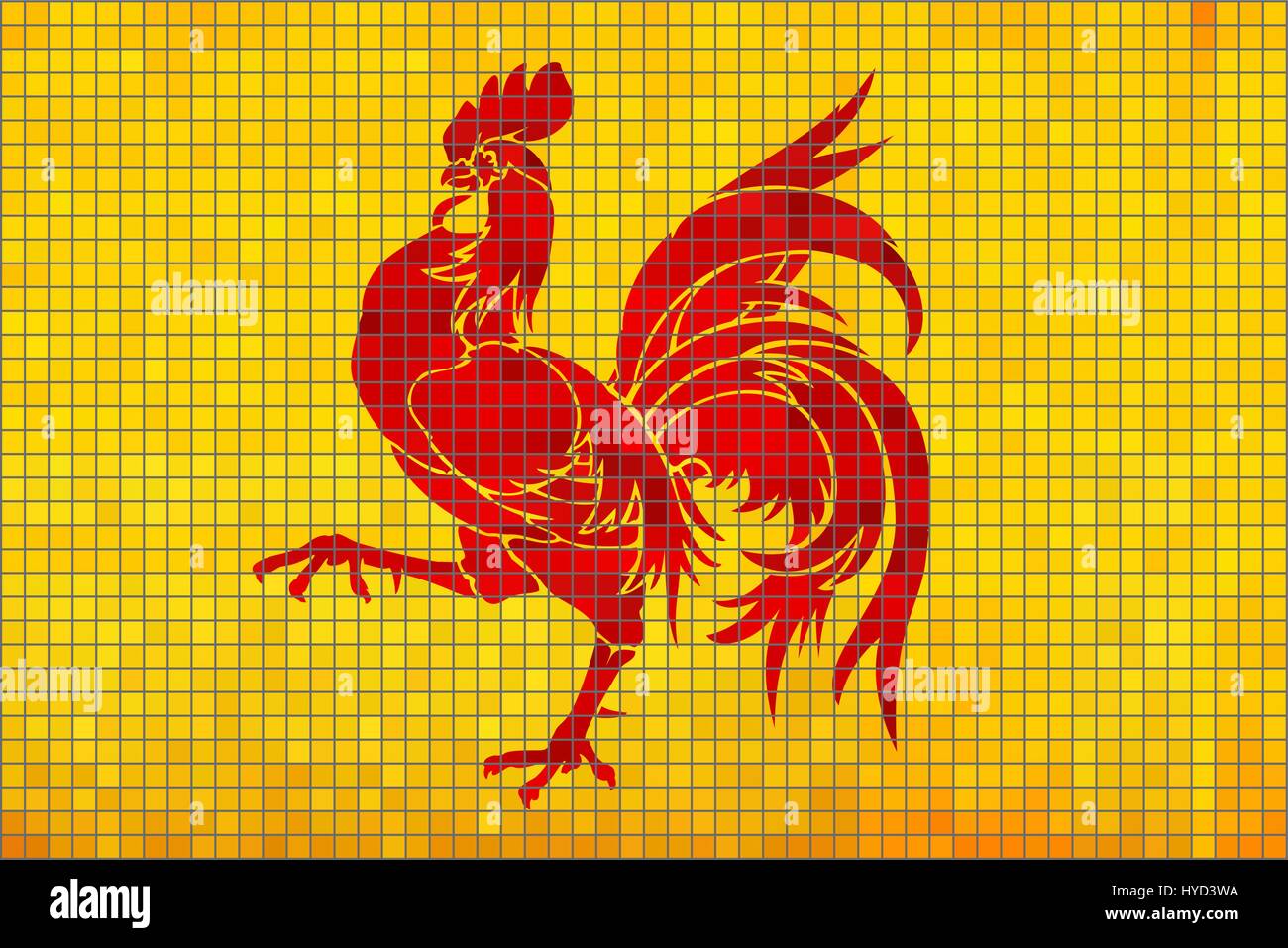 Mosaic Flag of Wallonia - Illustration, Walloon Flag, Flag region of ...