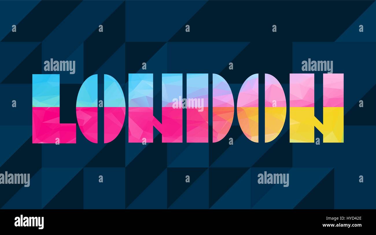 Abstract low polygonal letters LONDON. Vector illustration. Colorful ...