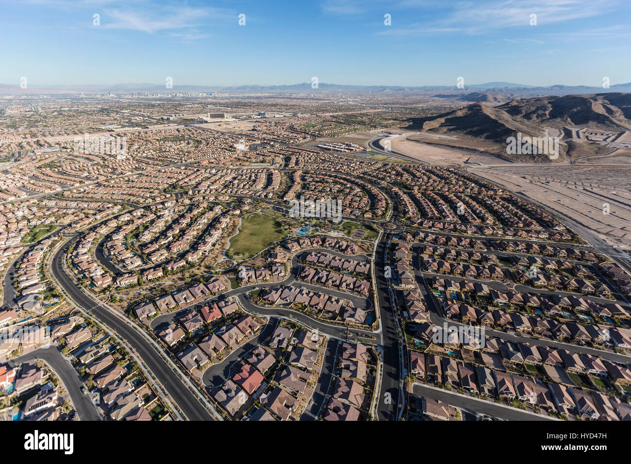 Aerial view of new suburban neighborhoods in Las Vegas, Nevada Stock ...