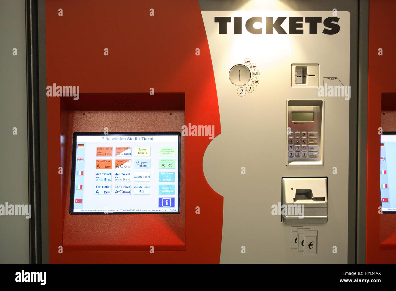 DEU, Germany, Ruhr area, Bochum, subway station Lohring, ticket machine ...