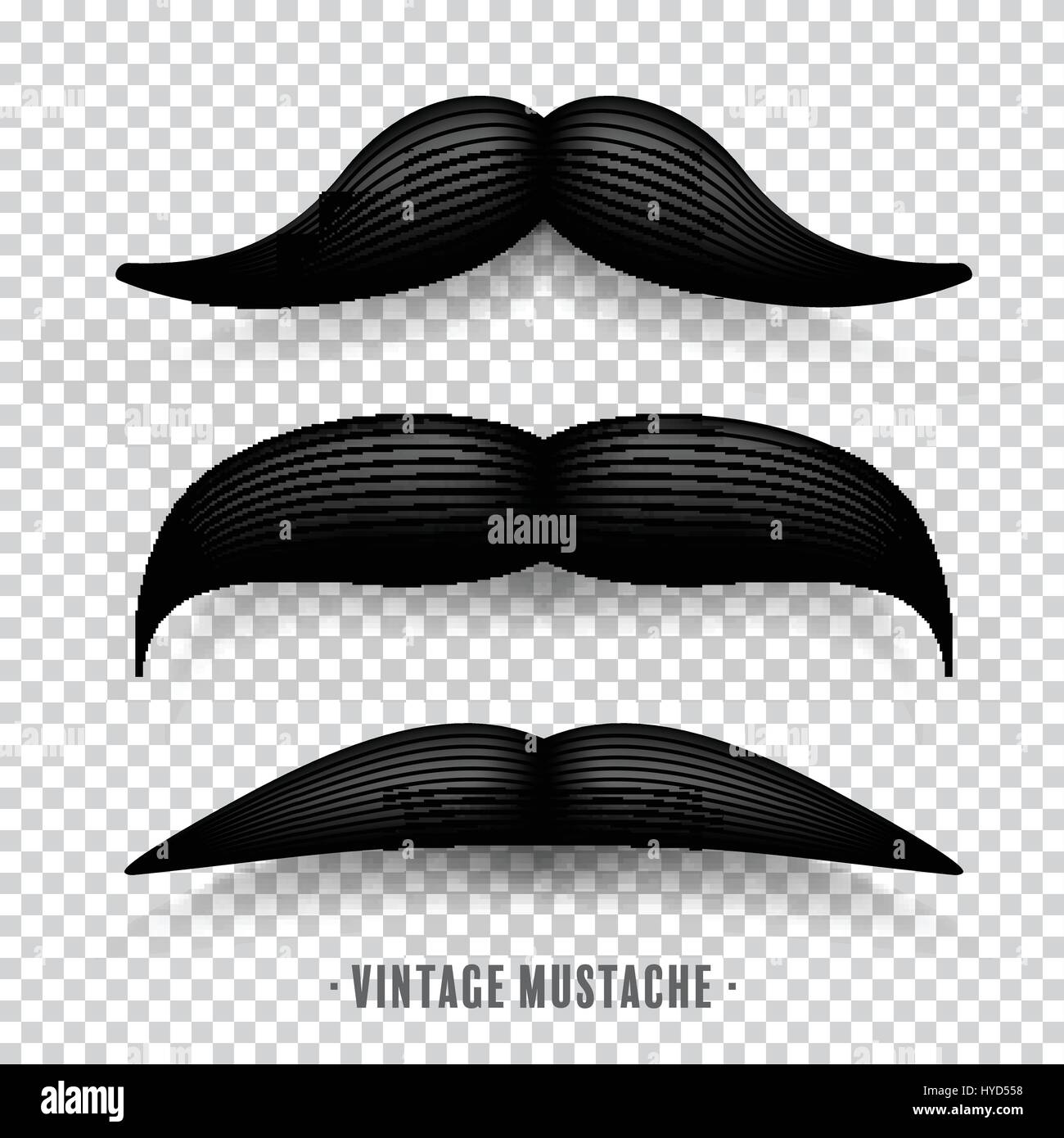 Mustache isolated on white. Black vector vintage moustache. Facial hair ...