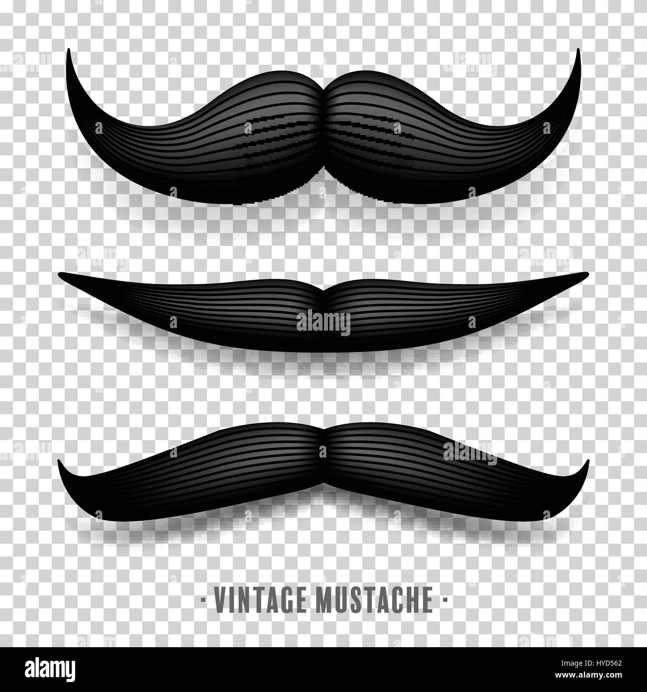 Mustache isolated on white. Black vector vintage moustache. Facial hair ...