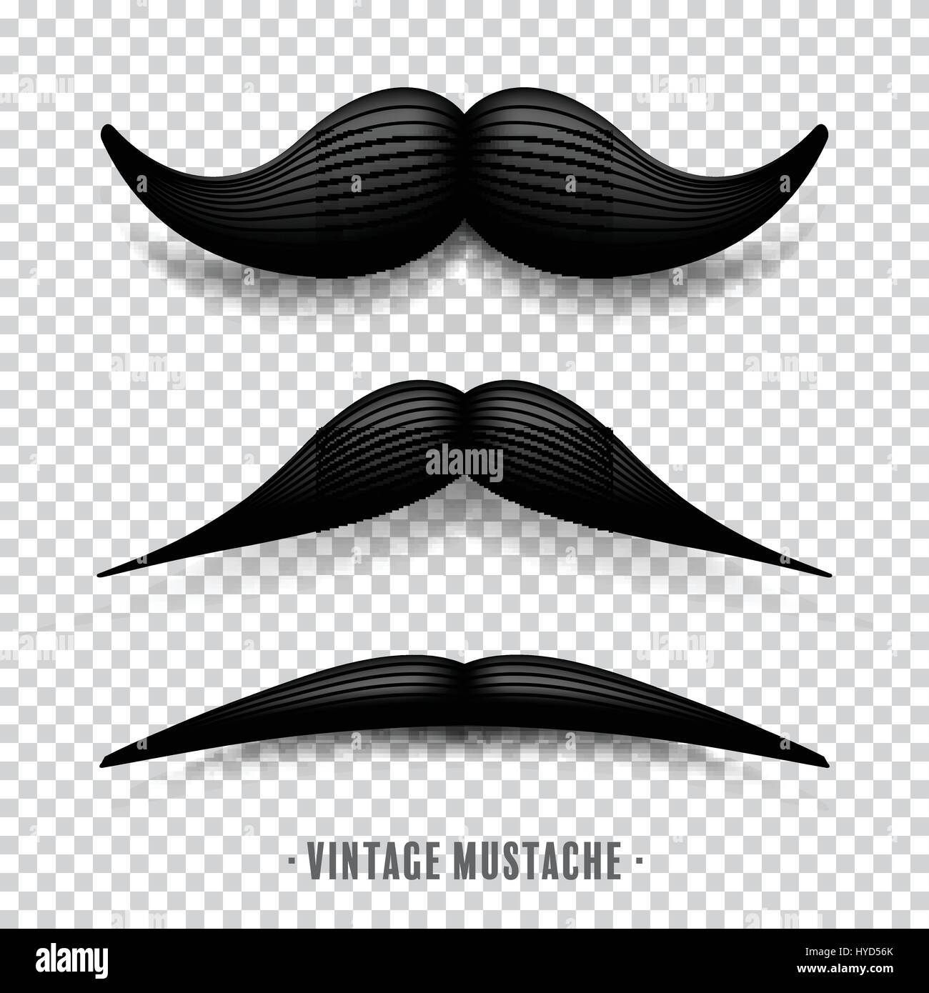 Mustache isolated on white. Black vector vintage moustache. Facial hair ...