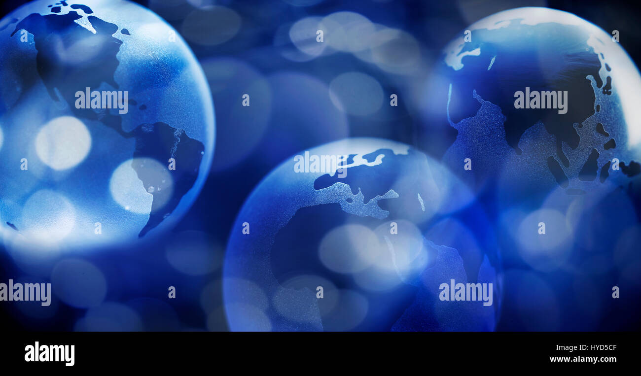 Blue glass globes Stock Photo - Alamy