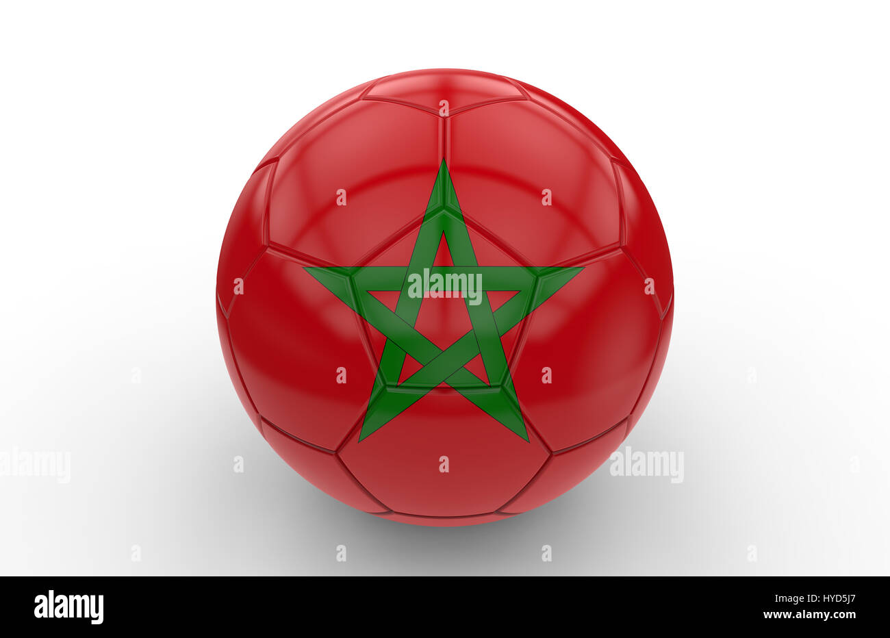 Soccer ball with Morocco flag isolated on white background; 3d ...