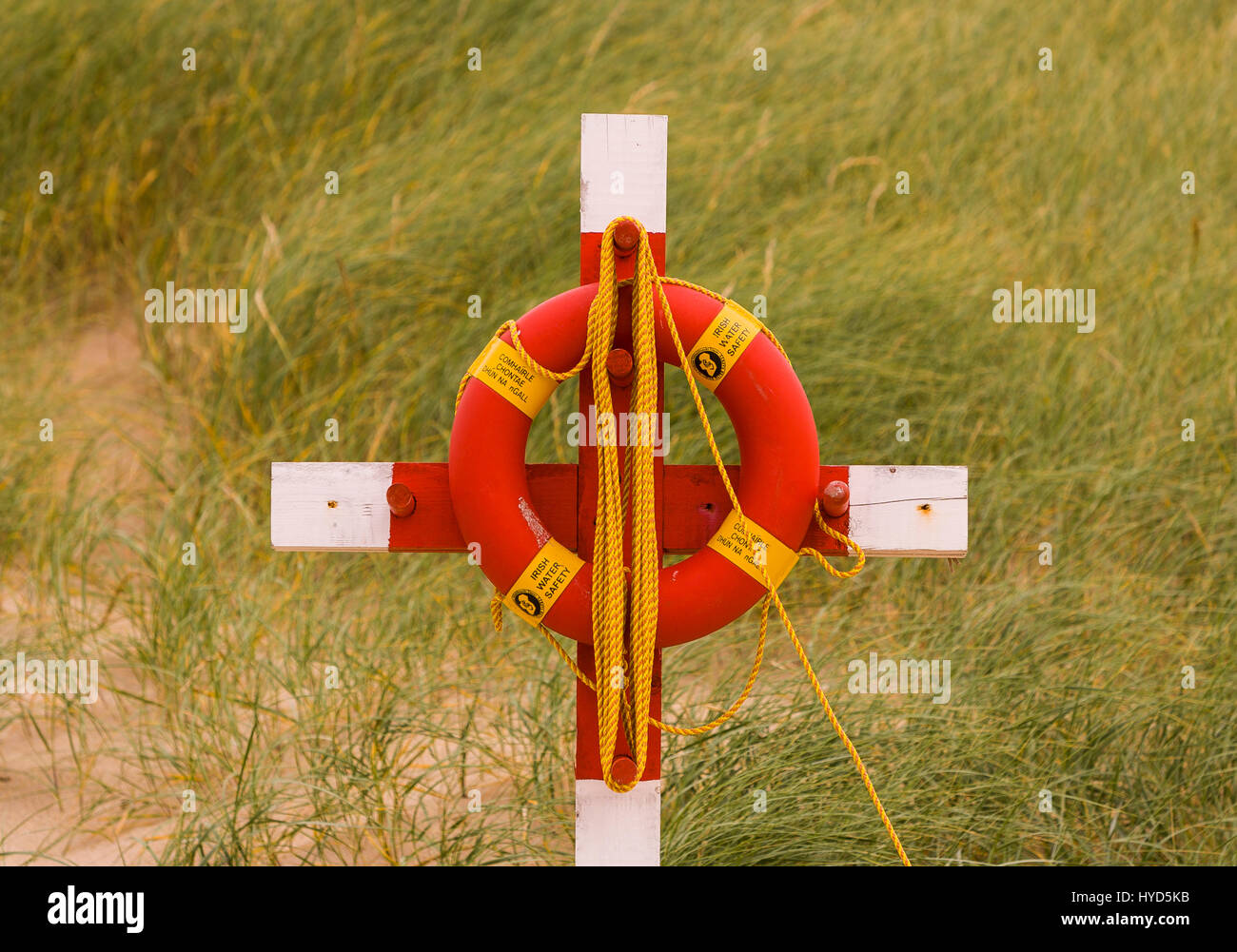 CRUIT ISLAND, DONEGAL, IRELAND - Life saver ring on beach for water ...