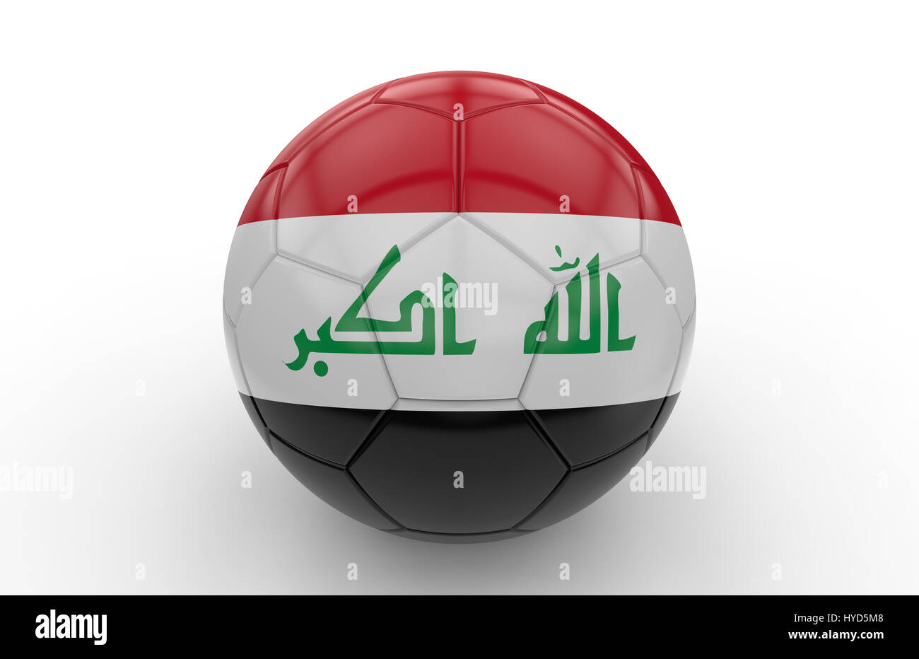 Soccer ball with Iraq flag isolated on white background; 3d rendering ...