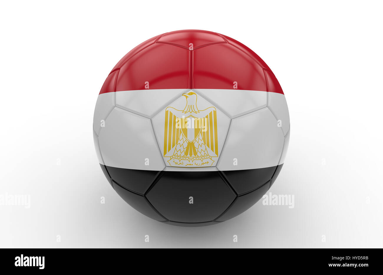 Soccer ball with Egypt flag isolated on white background; 3d rendering ...