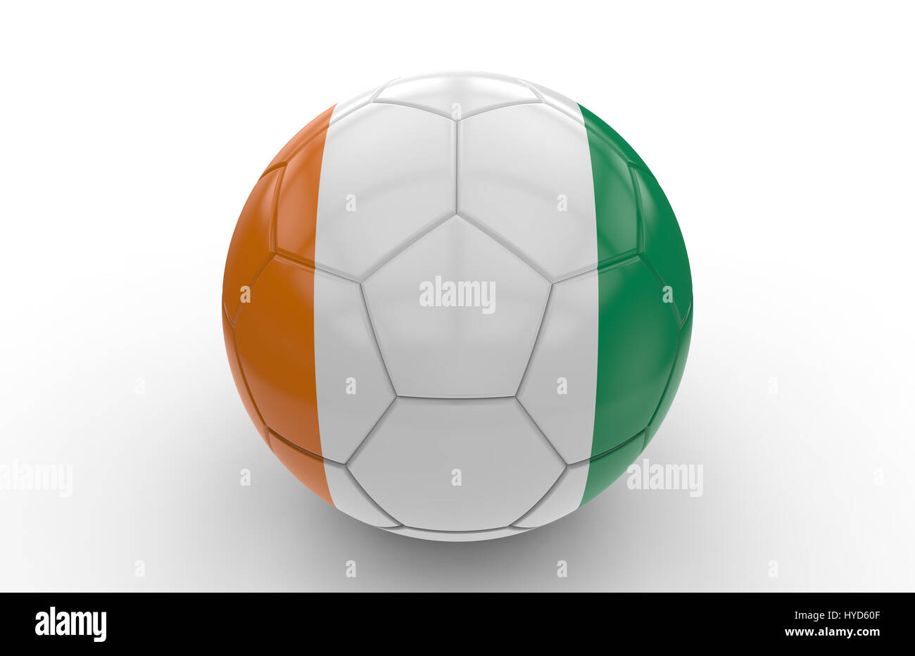 Soccer ball with Algeria flag isolated on white background; 3d ...