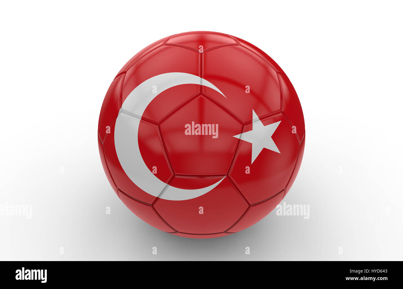 Soccer ball with turkish flag isolated on white background Stock Photo ...