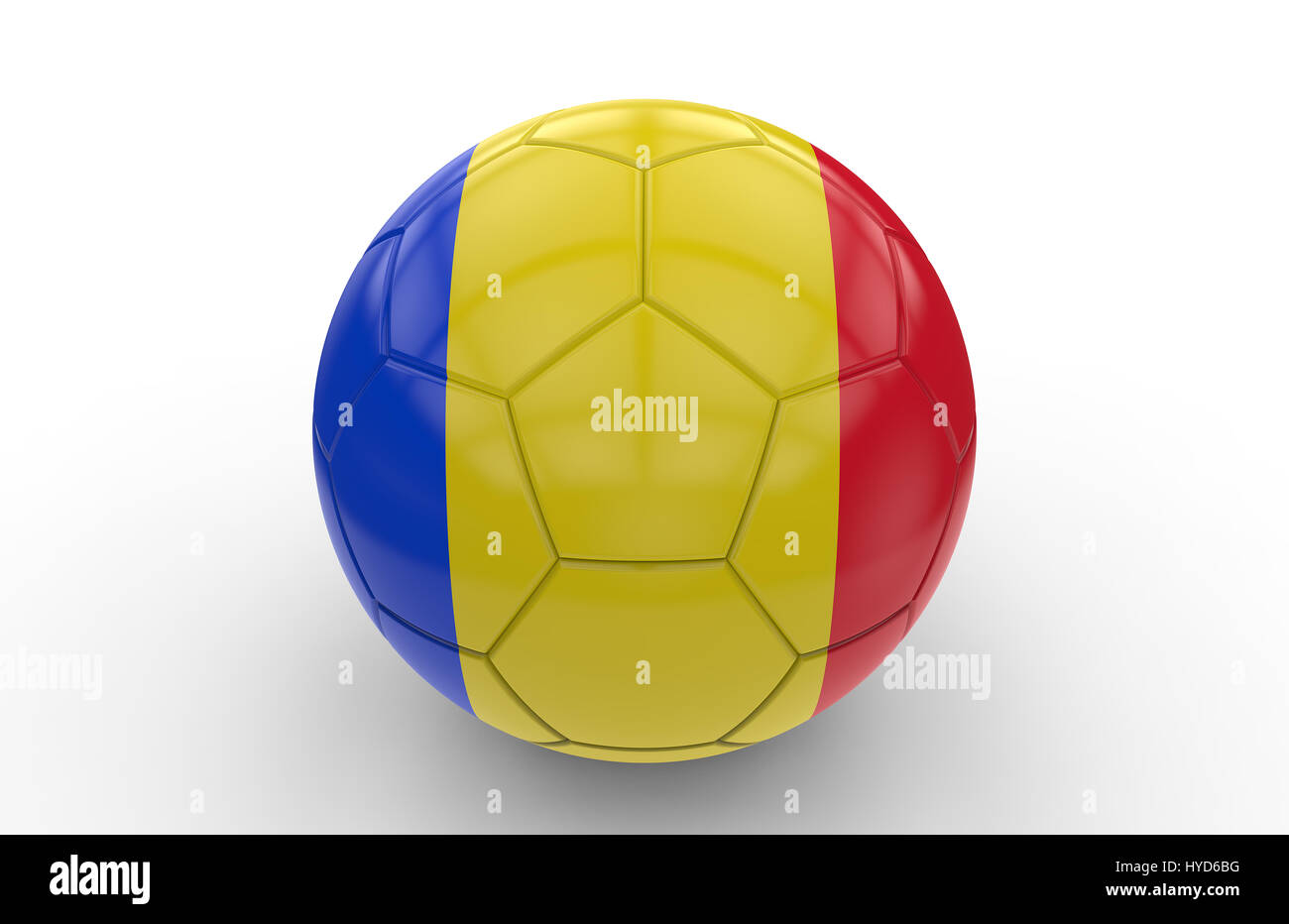 Soccer ball with romanian flag isolated on white background Stock Photo ...