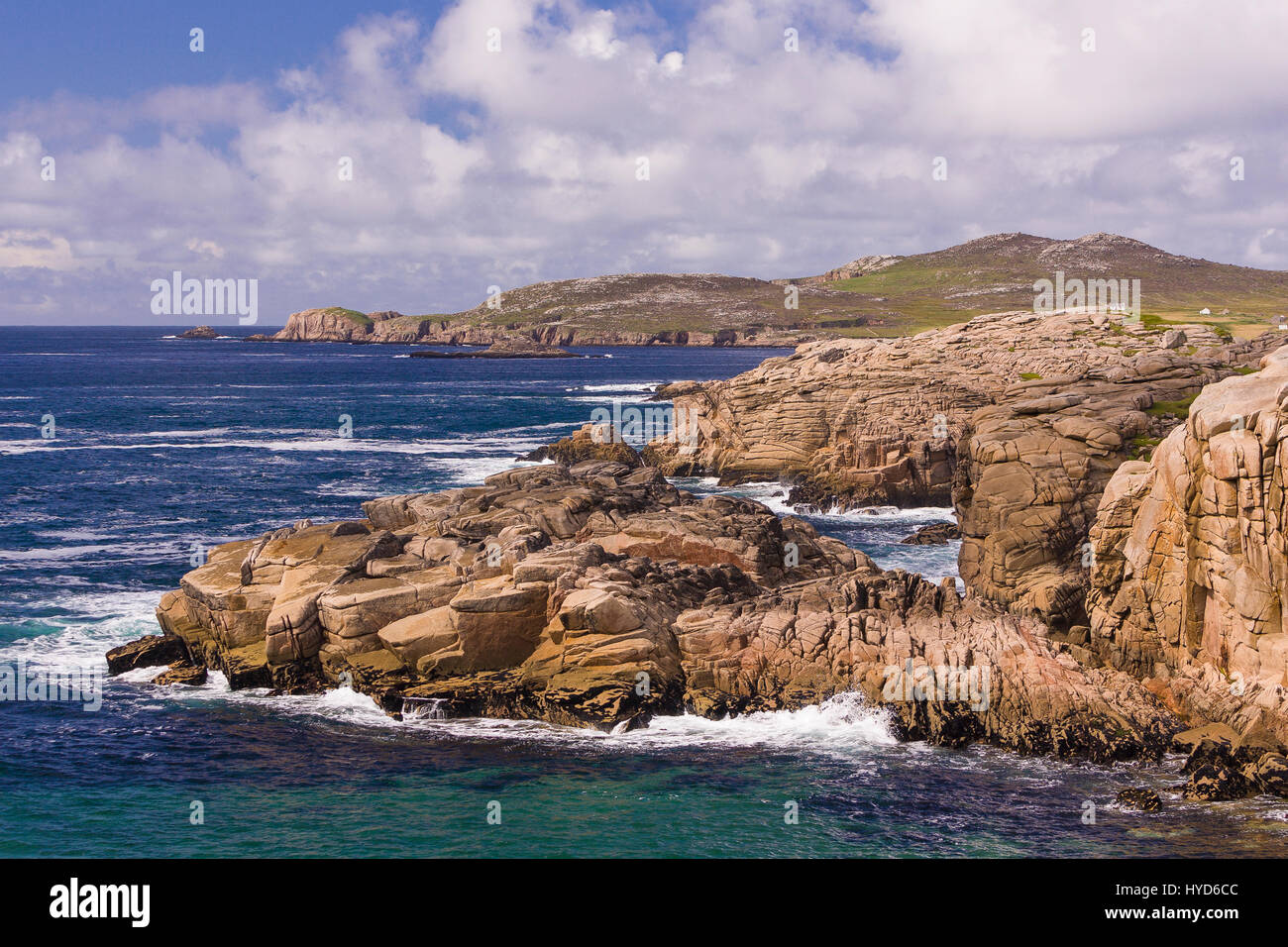 CRUIT ISLAND, DONEGAL, IRELAND - Rocky Atlantic coast on Cruit Island ...