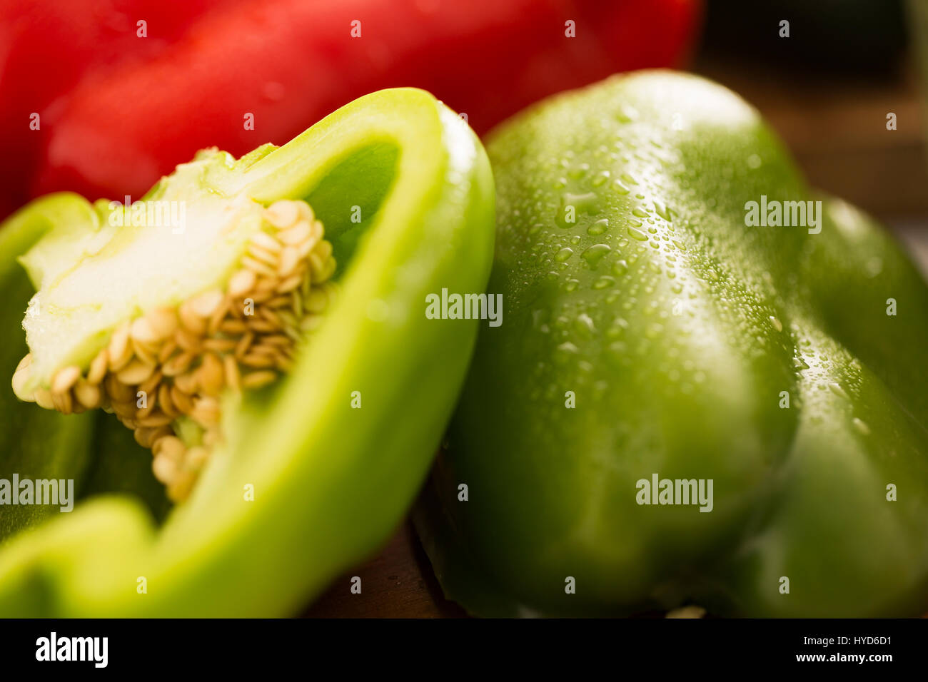 Close-up of green bell pepper Stock Photo - Alamy