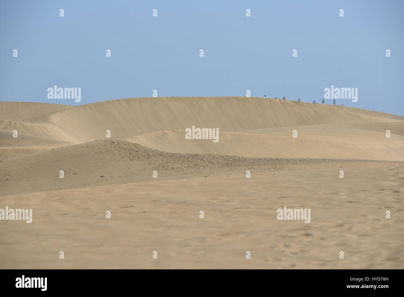 Sand dunes scenery with blue sky Stock Photo - Alamy