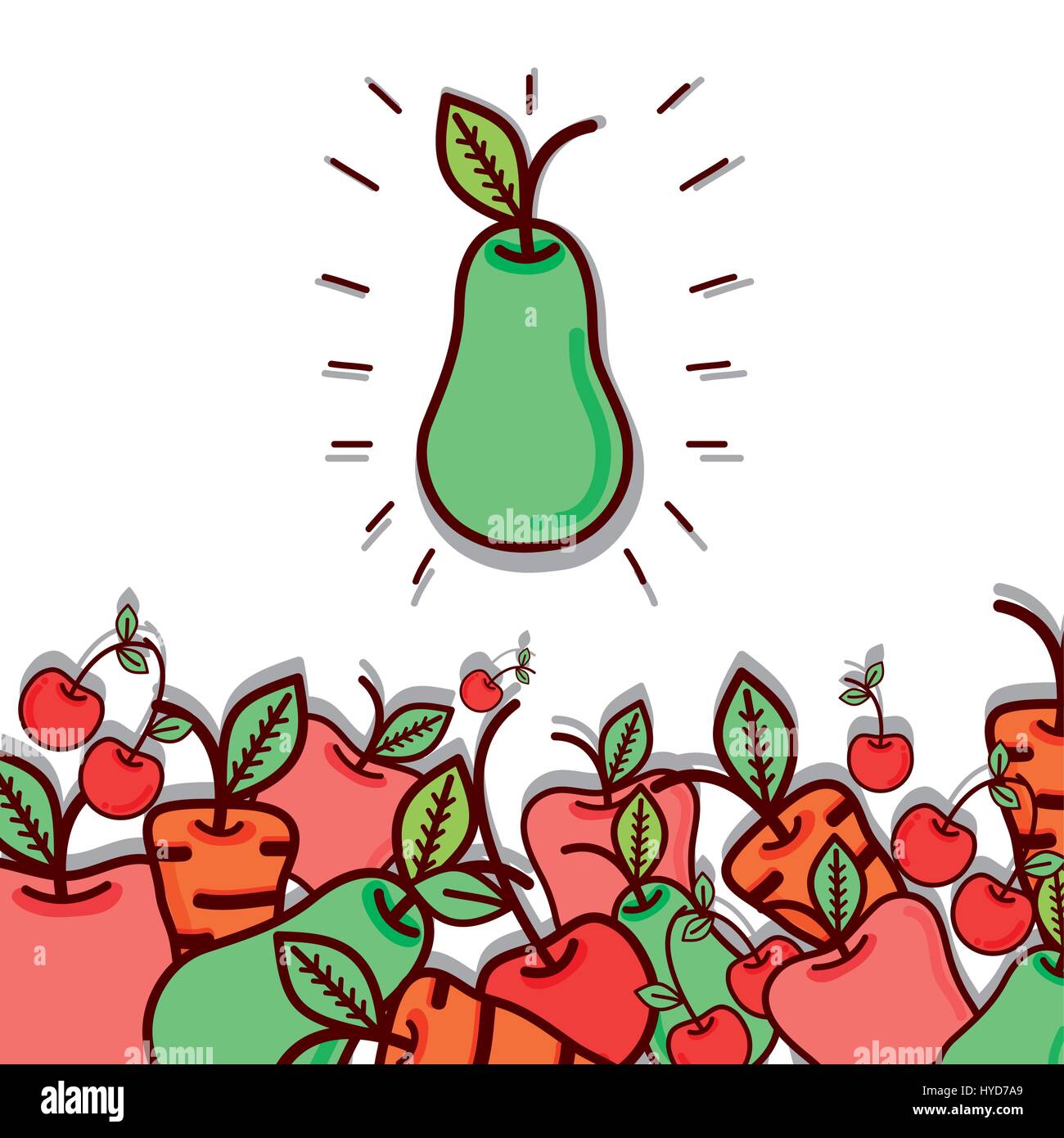 delicious vegetables and fruits tasty icon Stock Vector Image & Art - Alamy