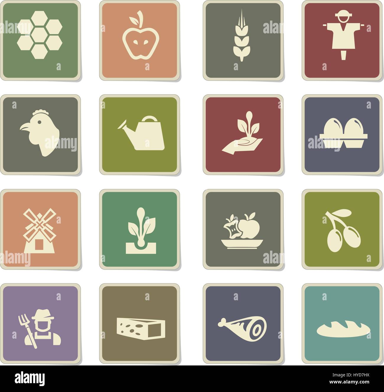 agriculture vector icons for user interface design Stock Vector Image ...