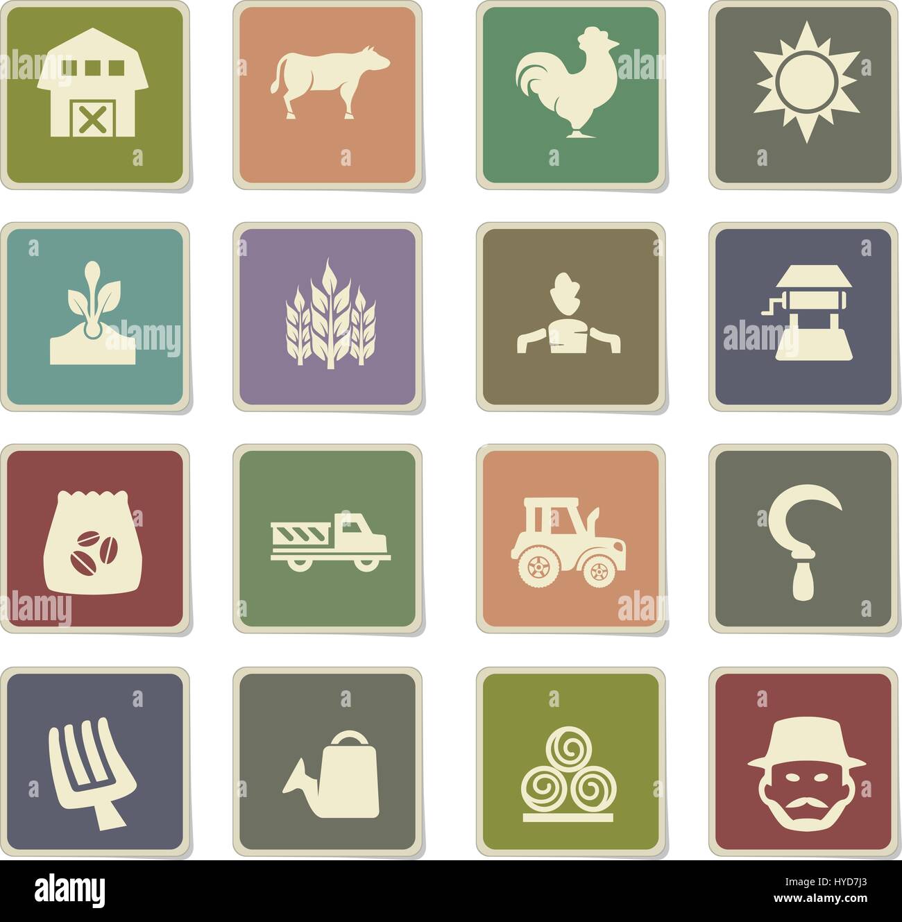 agriculture vector icons for user interface design Stock Vector Image ...