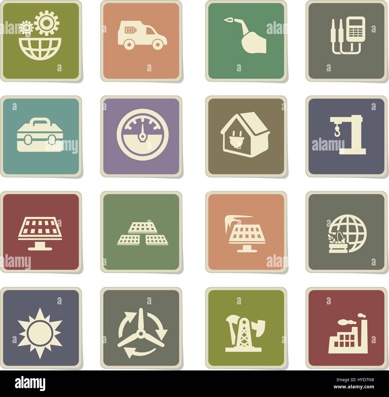 alternative energy vector icons for user interface design Stock Vector ...