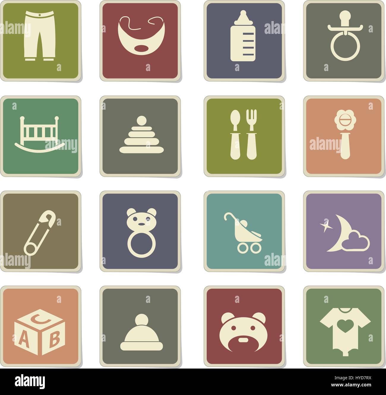 baby toys vector icons for user interface design Stock Vector Image ...