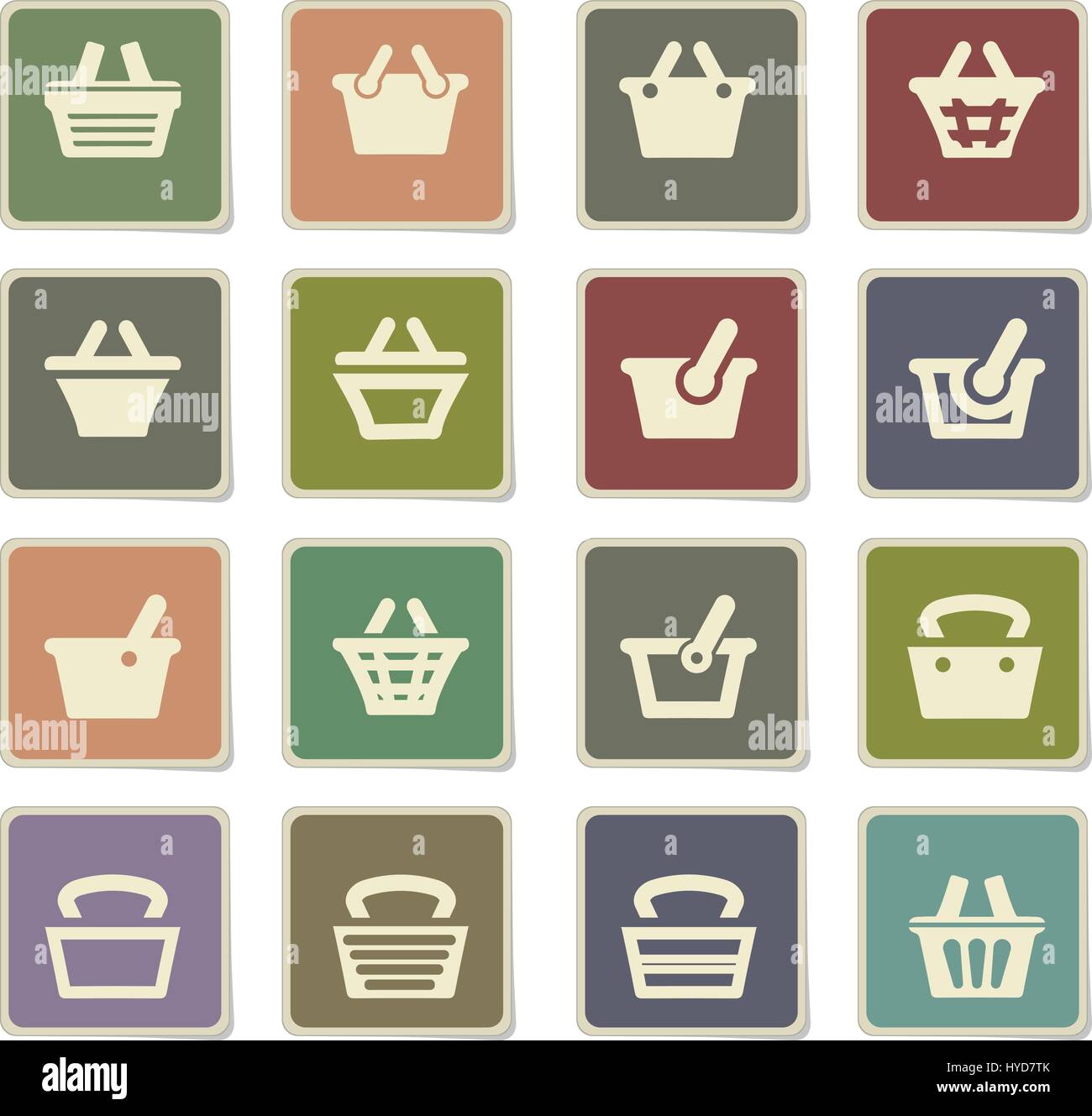 basket vector icons for user interface design Stock Vector Image & Art ...