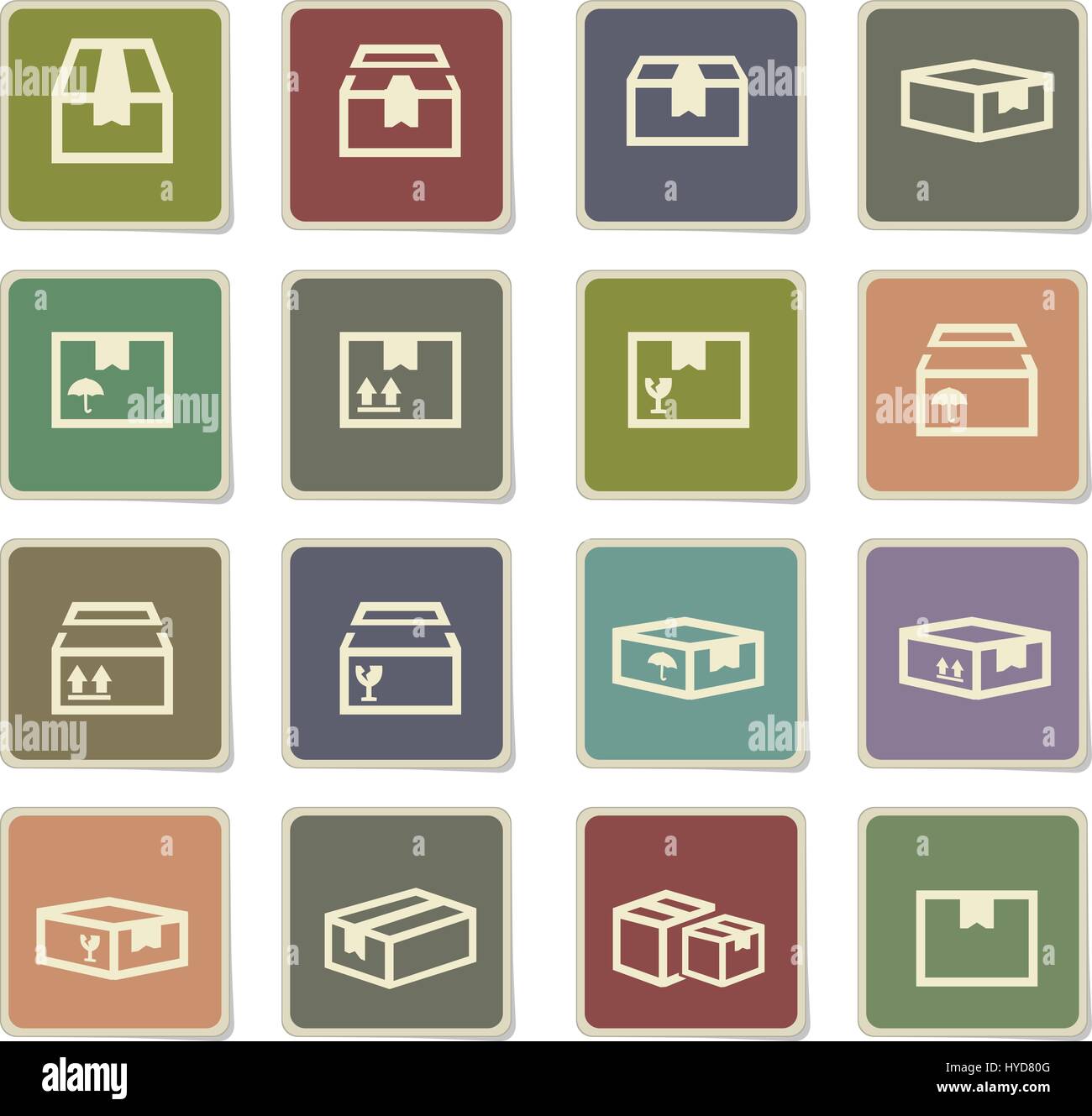 box vector icons for user interface design Stock Vector Image & Art - Alamy