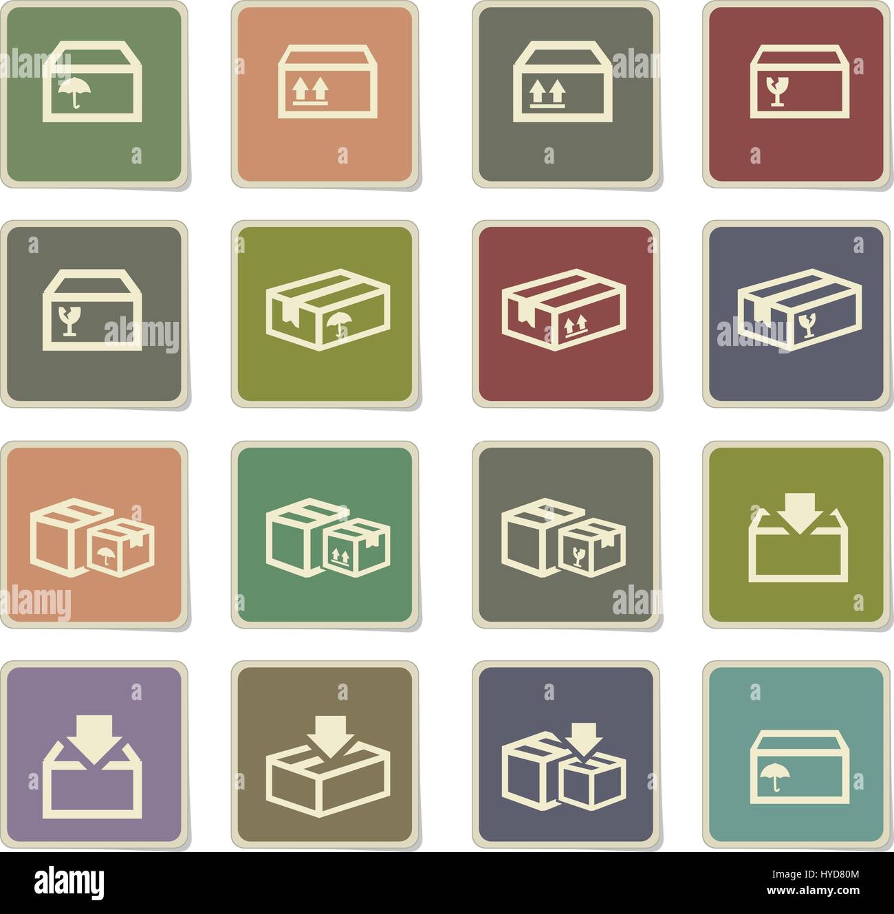 box vector icons for user interface design Stock Vector Image & Art - Alamy