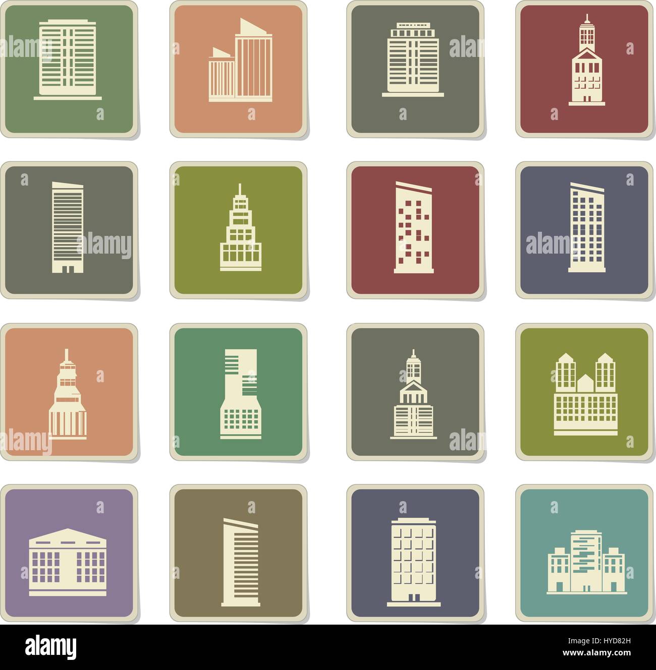 buildings vector icons for user interface design Stock Vector Image ...