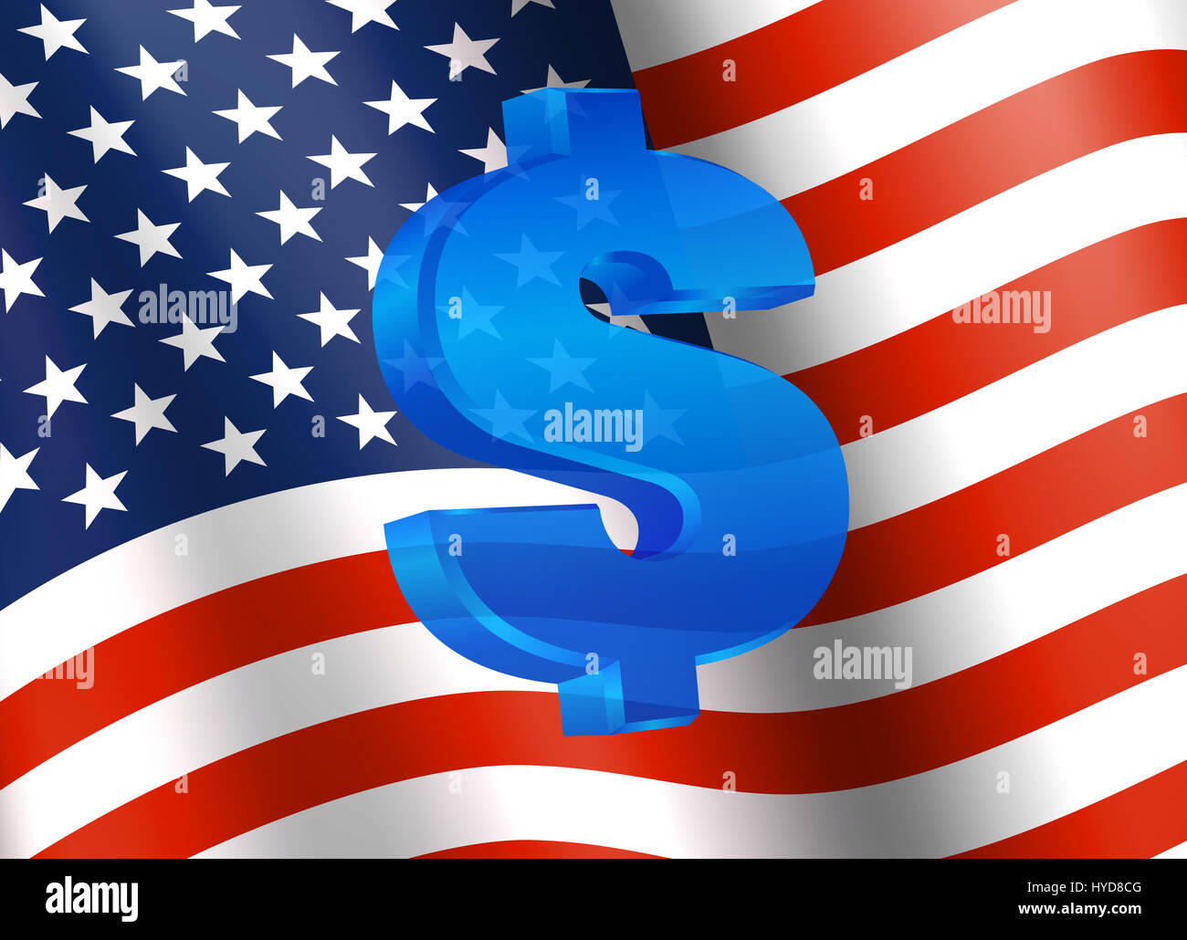 Dollar symbol with American Flag and Dollar Icon Stock Photo - Alamy