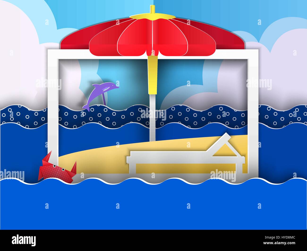 Cartoon dolphin sea paper Stock Vector Images - Alamy