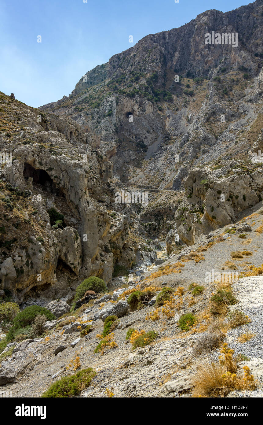 View in the Kourtaliotiko gorge, Crete, Greece Stock Photo - Alamy