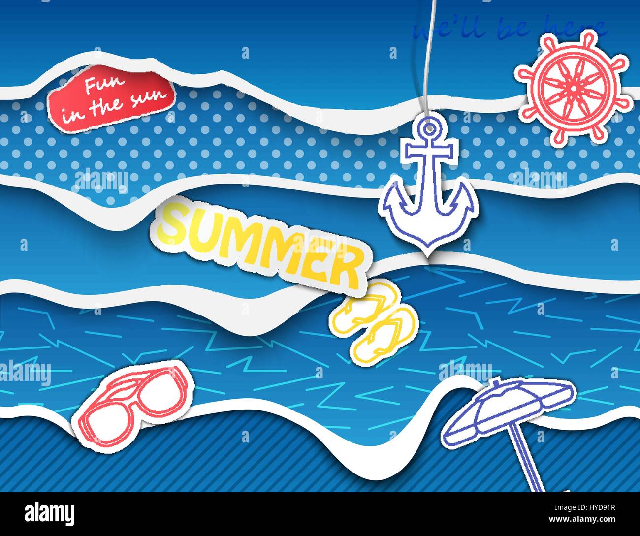 Wave papercut hi-res stock photography and images - Alamy