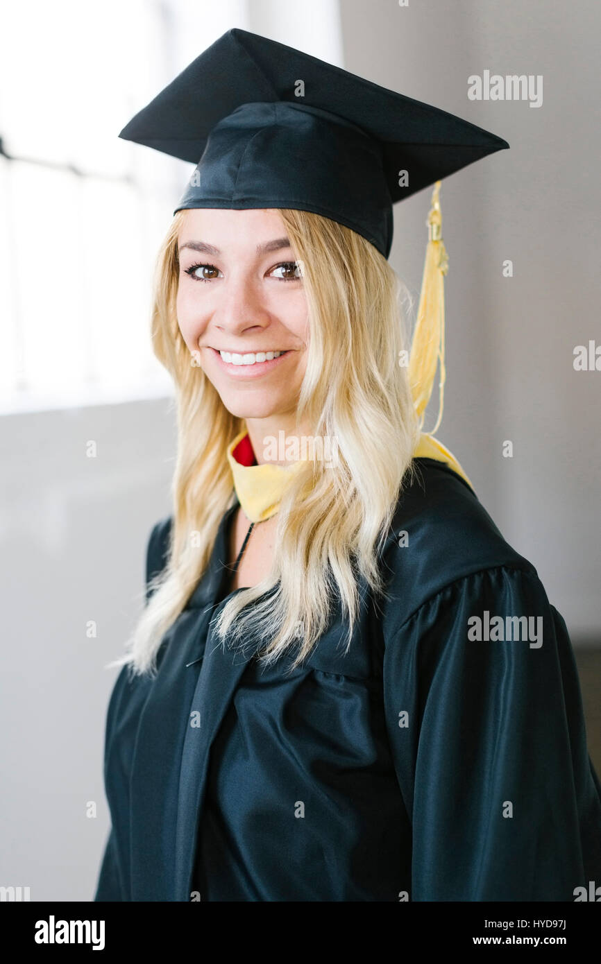 Wearing graduation gown hi-res stock photography and images - Alamy