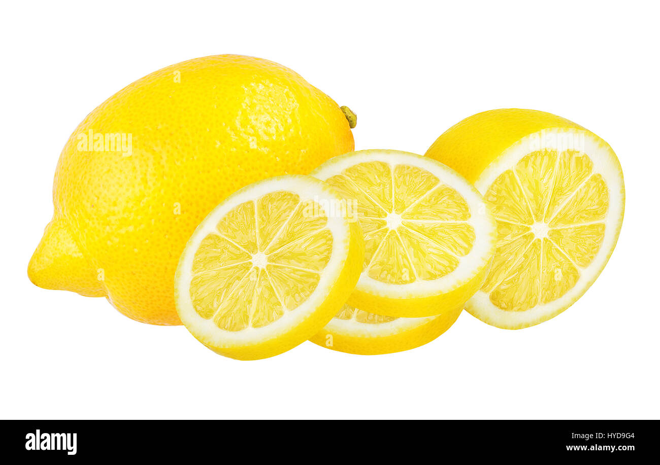 Fresh lemon isolated on white background Stock Photo - Alamy