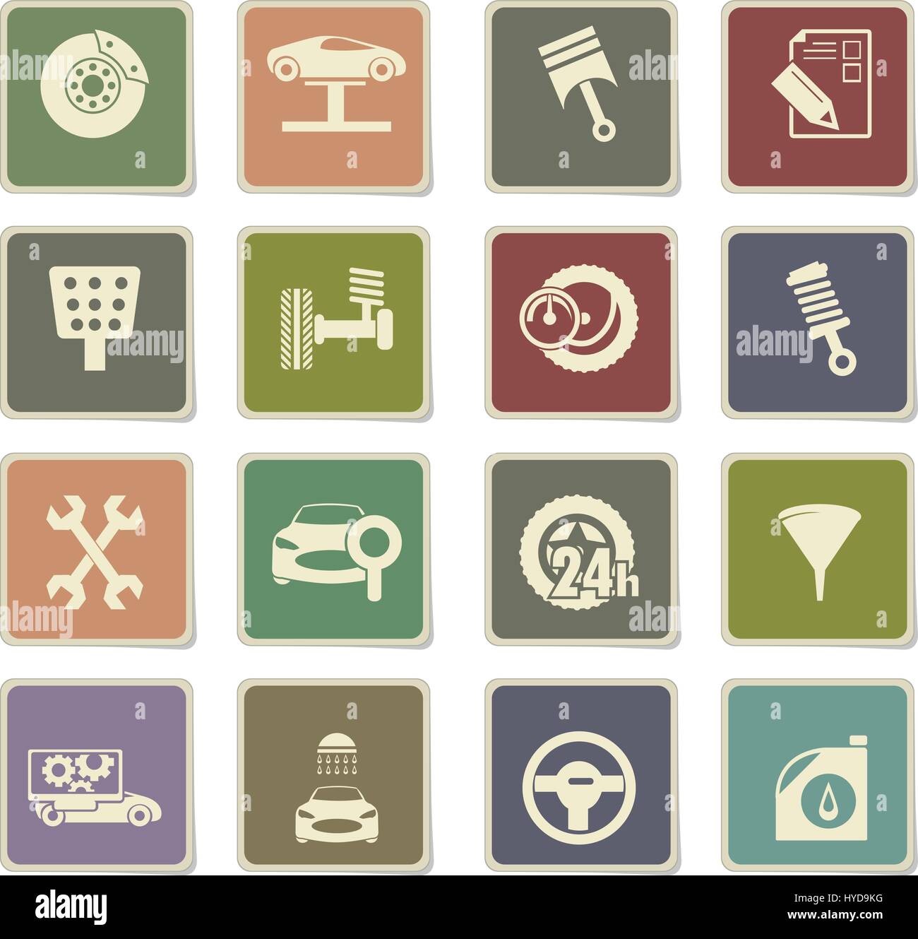 car service vector icons for user interface design Stock Vector Image ...