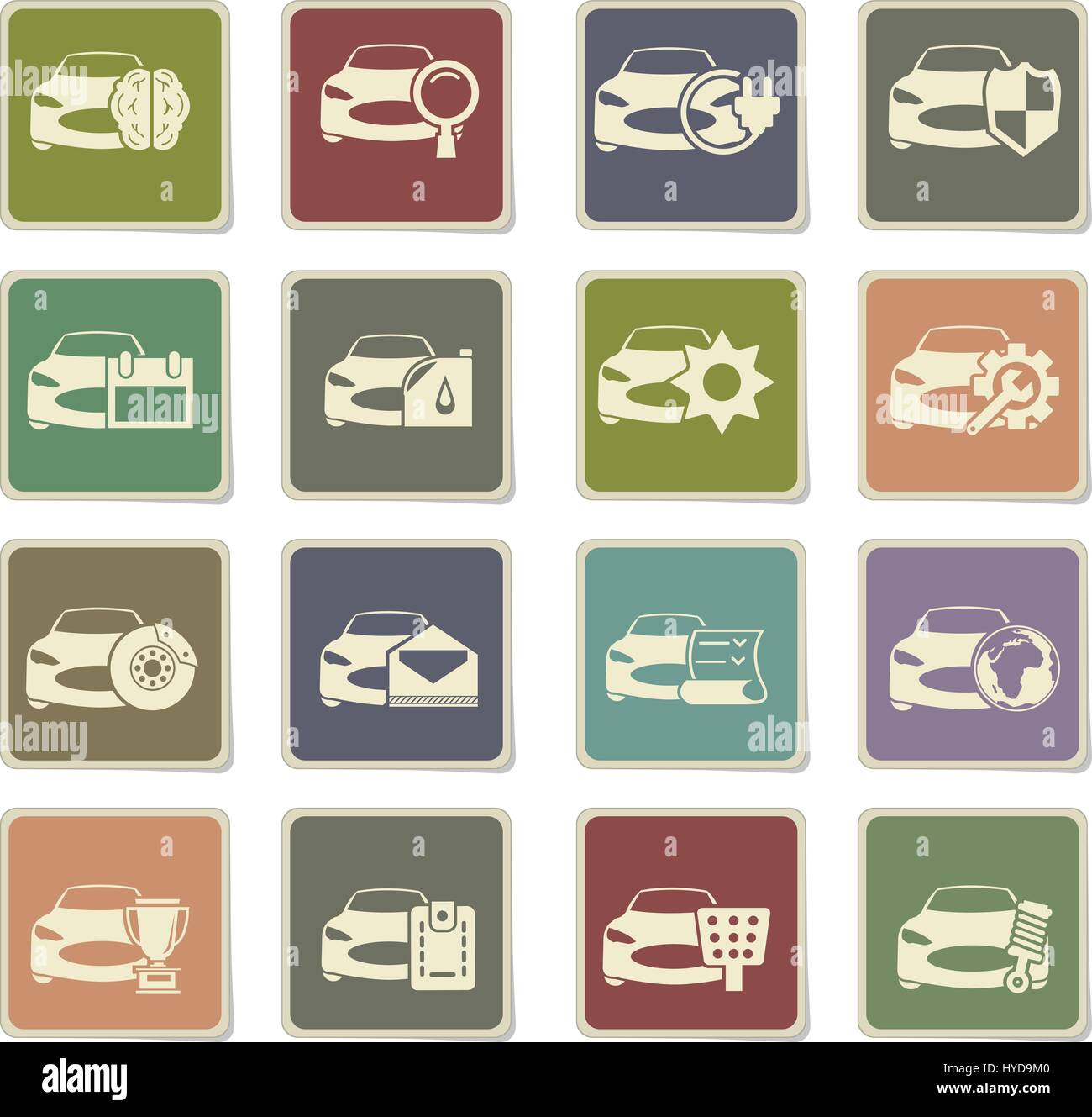 car service vector icons for user interface design Stock Vector Image ...