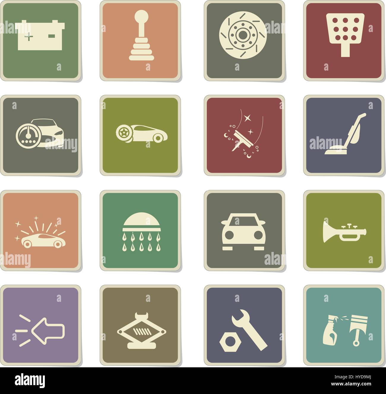 car shop vector icons for user interface design Stock Vector Image ...