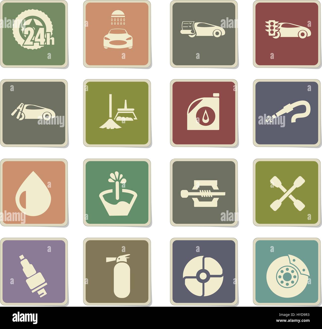 car shop vector icons for user interface design Stock Vector Image ...