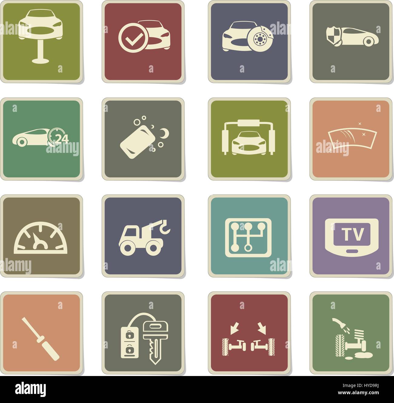 car shop vector icons for user interface design Stock Vector Image ...