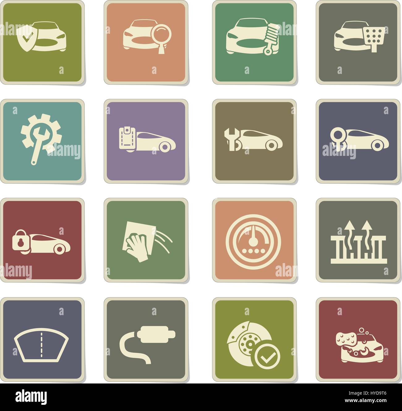 car shop vector icons for user interface design Stock Vector Image ...
