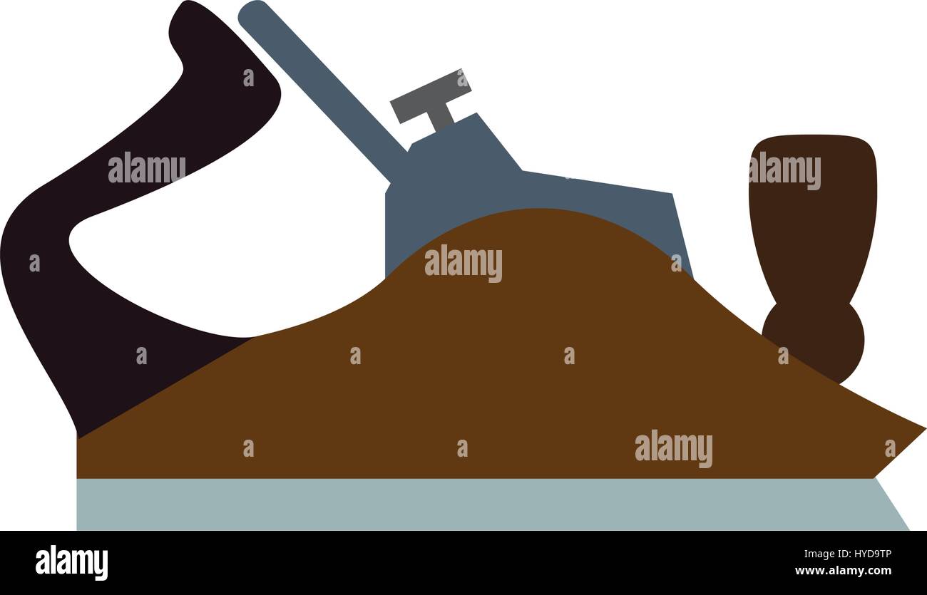 metal smoothing plane carpentry tool vector icon illustration Stock ...