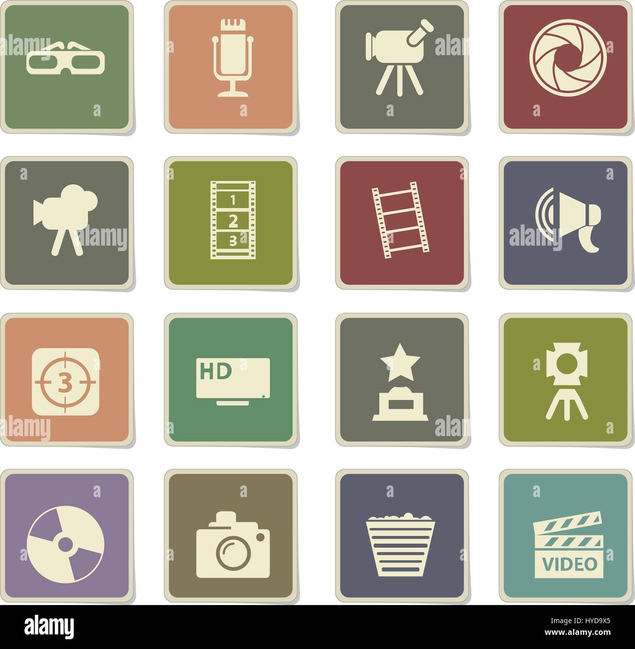 cinema vector icons for user interface design Stock Vector Image & Art ...